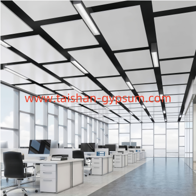 Fiberglass Drop Ceiling Tiles Square Edge Fireproof Acoustic Panels for ...
